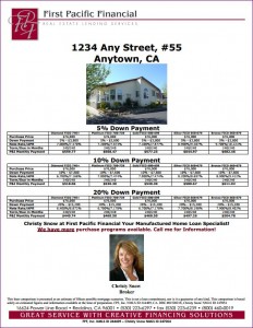 Loan Comparison Flyer - First Pacific Financial